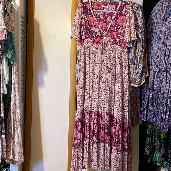 Spell | Dresses | Spell Winona Floral Maxi Dress In Berry | Poshmark